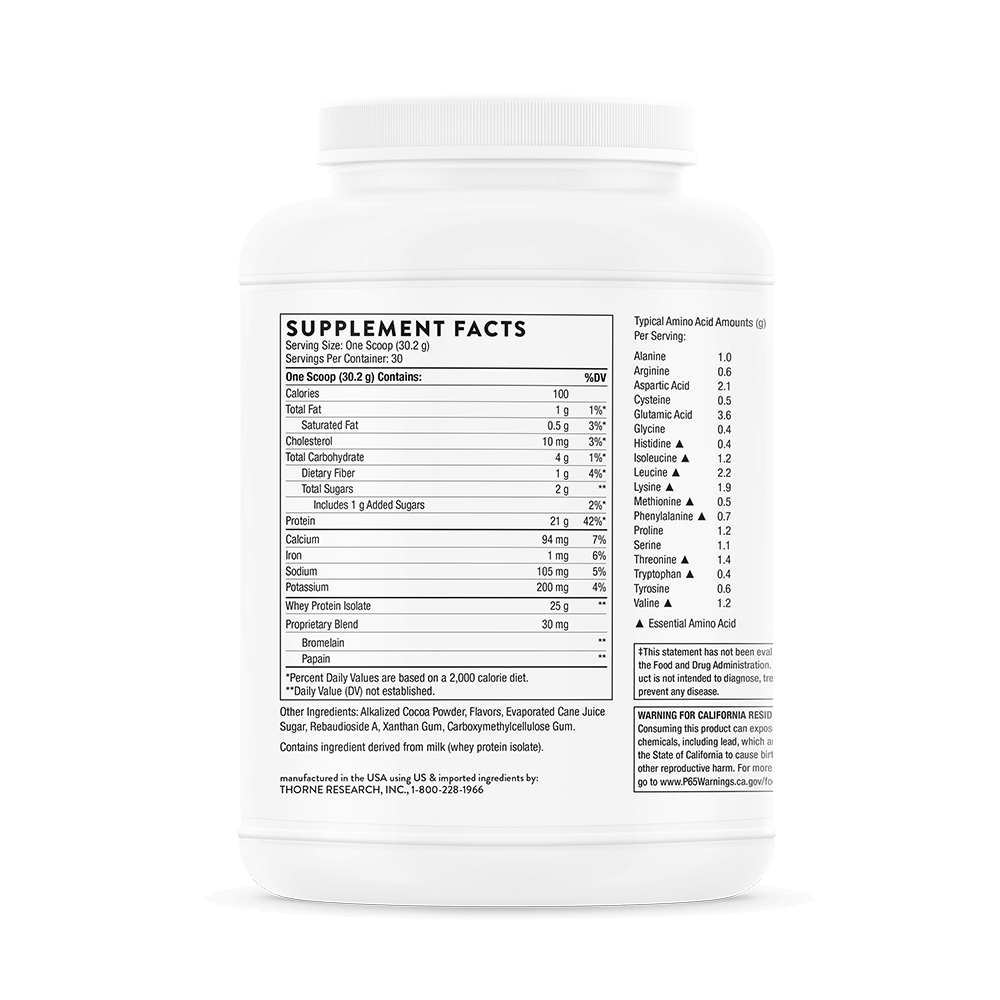 Thorne Whey Protein Isolate – Sports Nutrition Experts